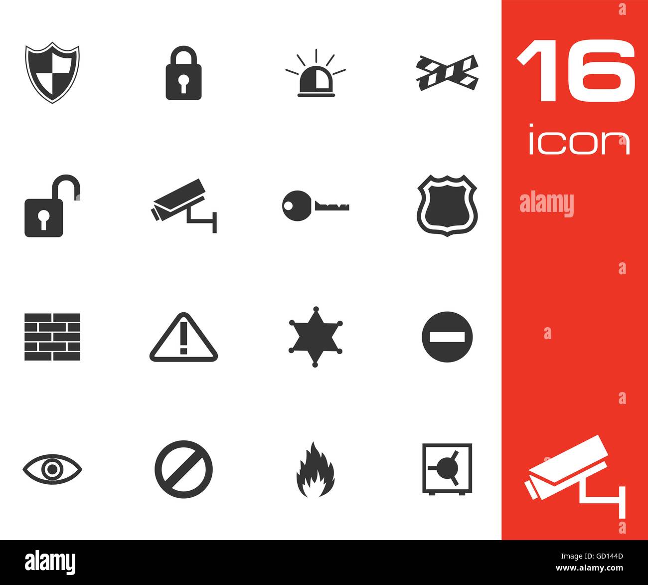 Vector black security icons set Stock Vector Image & Art - Alamy