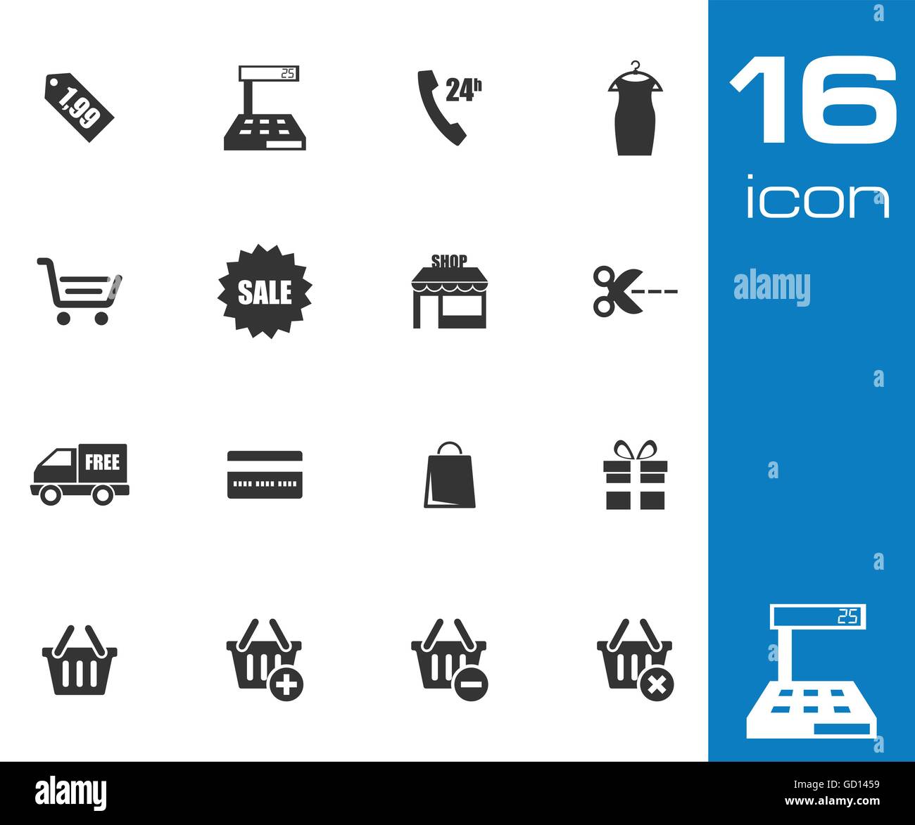 Vector black shopping icons set Stock Vector Image & Art - Alamy