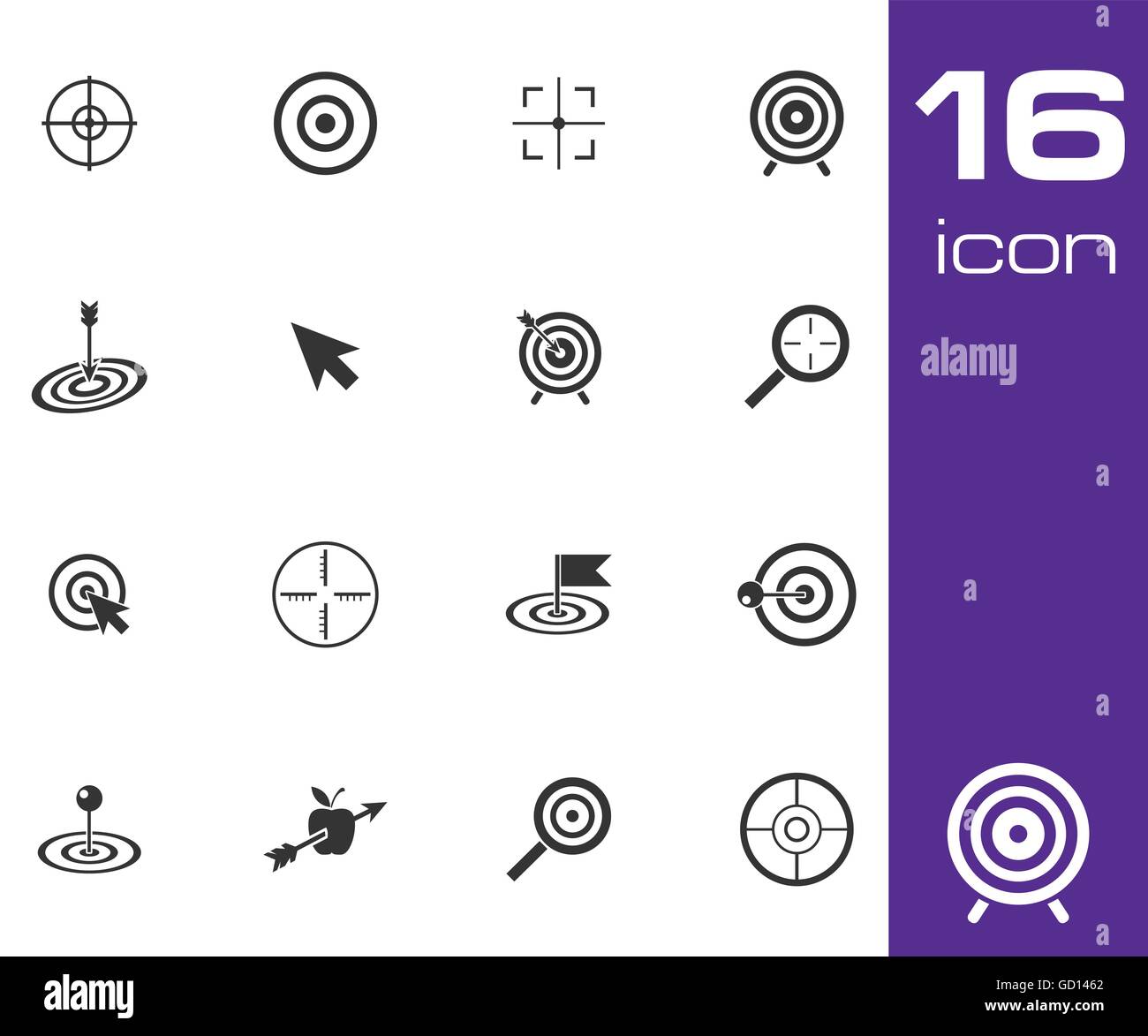 Vector black target icons set Stock Vector Image & Art - Alamy