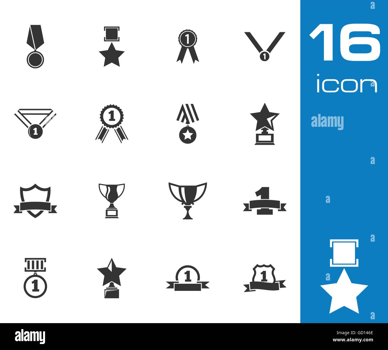 Vector black trophy and awards icons set Stock Vector Image & Art - Alamy