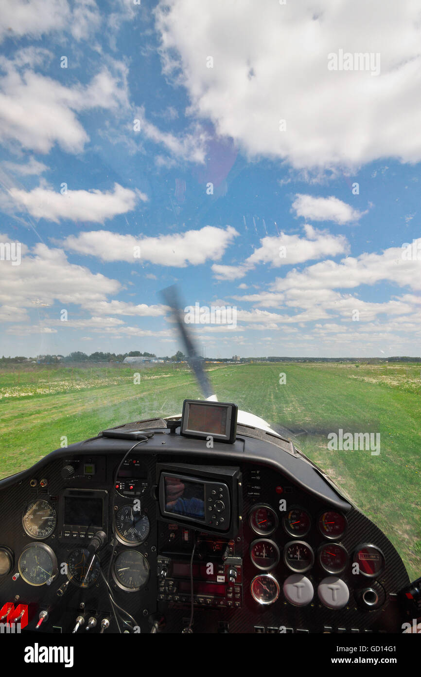 View from the light plane co-pilot's seat on landing and touchdown ...