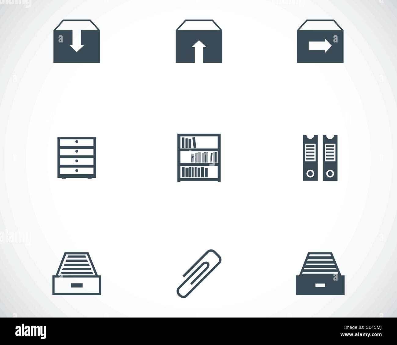 Vector black archive icons set Stock Vector Image & Art - Alamy