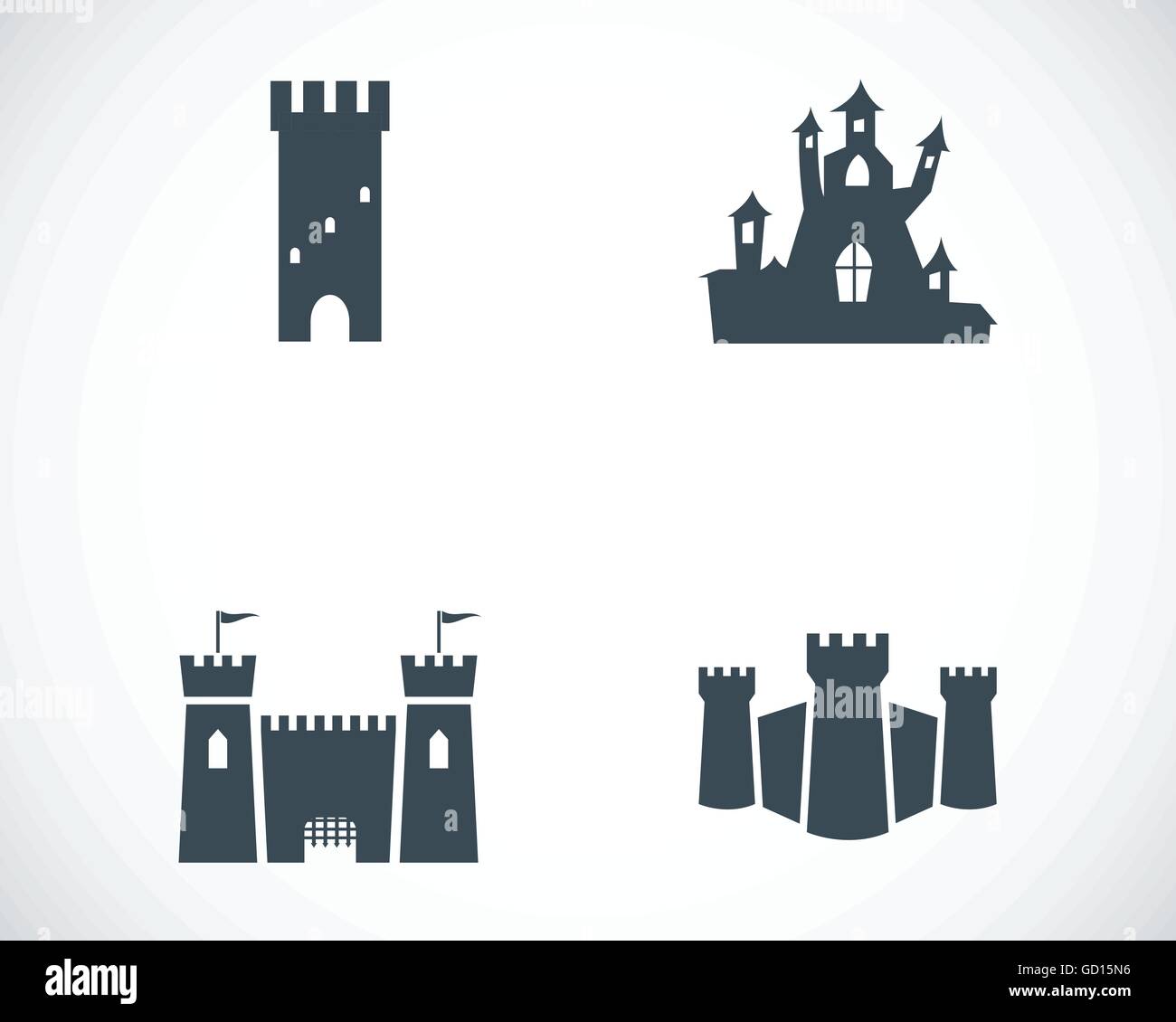 Vector black castle icons set Stock Vector Image & Art - Alamy