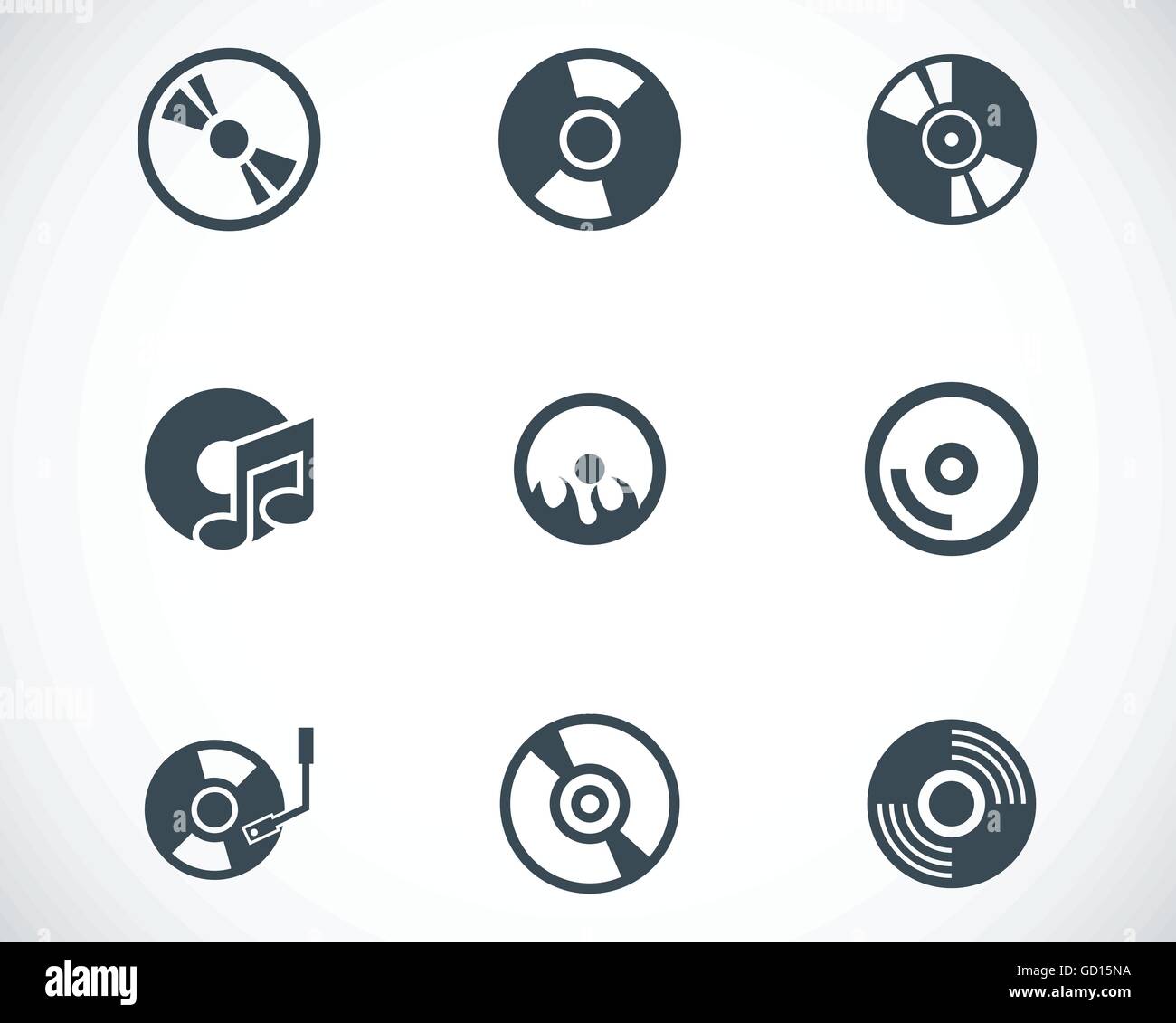Vector black CD disk icons set Stock Vector Image & Art - Alamy