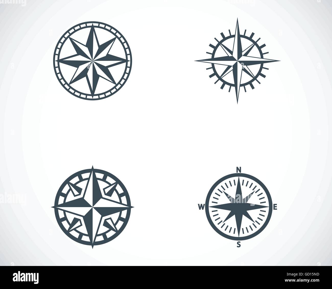 Vector black compass icons set Stock Vector Image & Art - Alamy