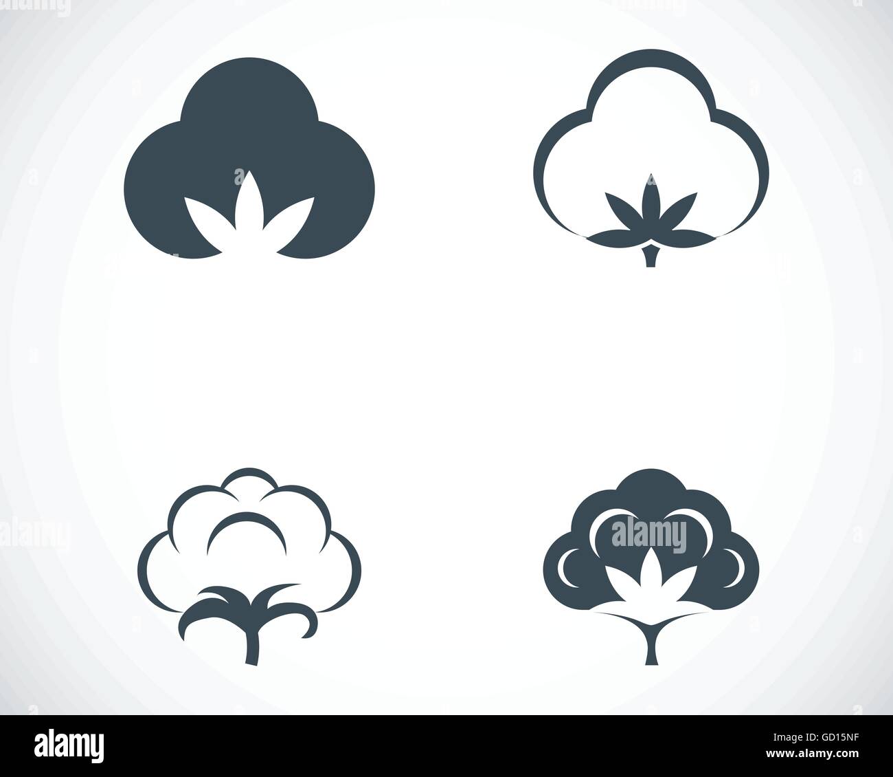 Vector black cotton icons set Stock Vector Image & Art - Alamy
