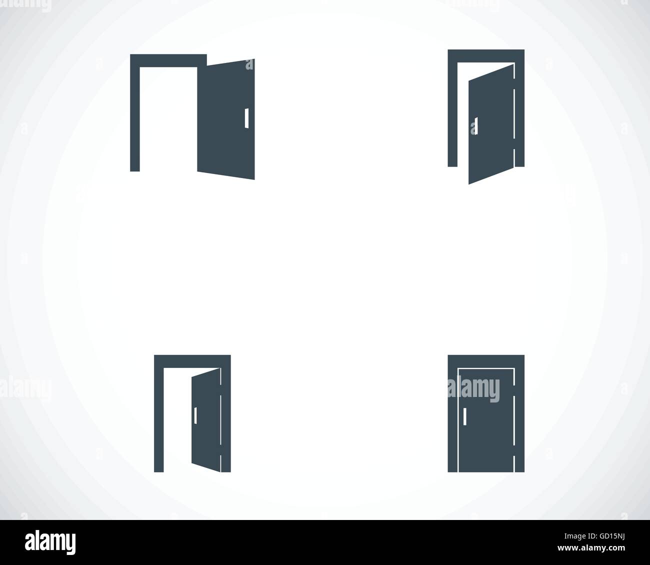 Vector black door icons set Stock Vector Image & Art - Alamy