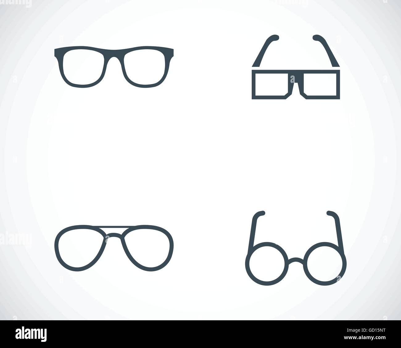 Vector black glasses icons set Stock Vector Image & Art - Alamy