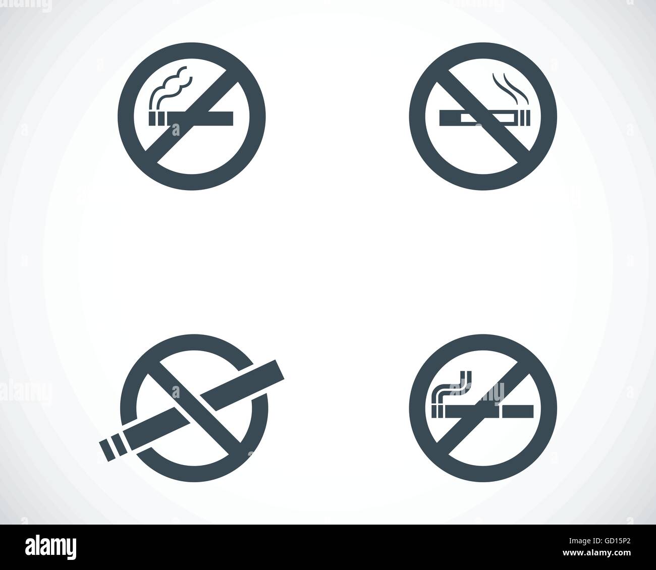Vector black no smoking icons set Stock Vector Image & Art - Alamy