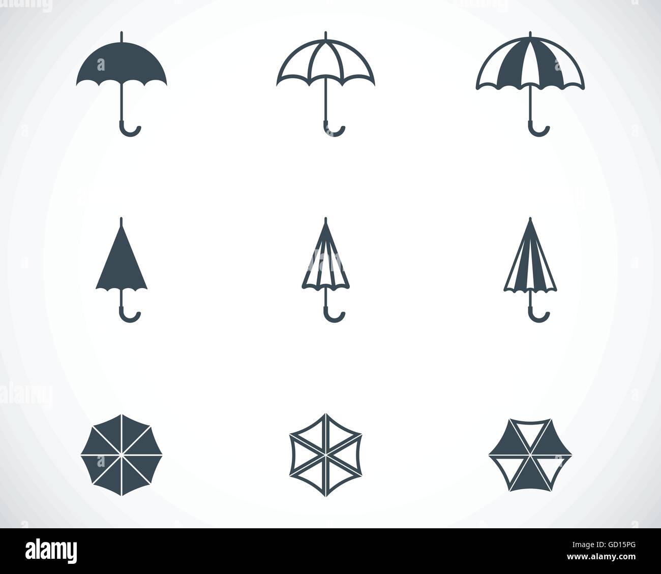 Vector black umbrella icons set Stock Vector Image & Art - Alamy