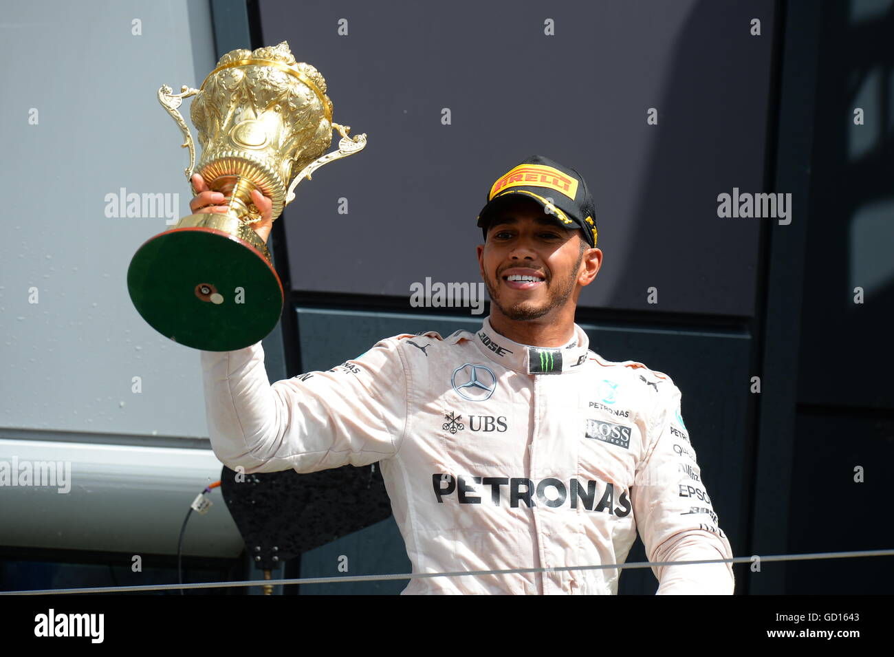 Mercedes' Lewis Hamilton celebrates after the 2016 British Grand Prix ...