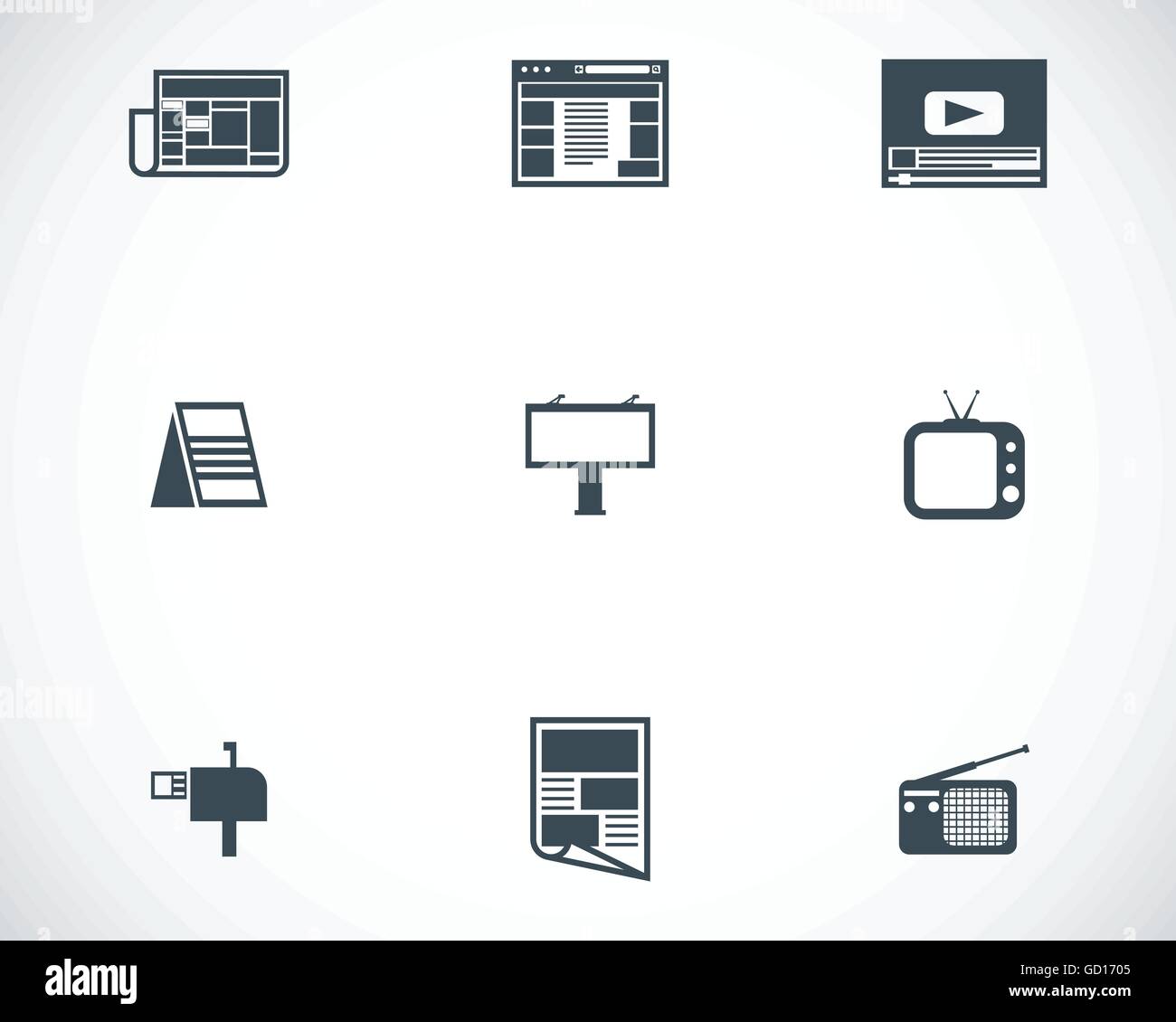 Vector black advertisement icons set Stock Vector Image & Art - Alamy