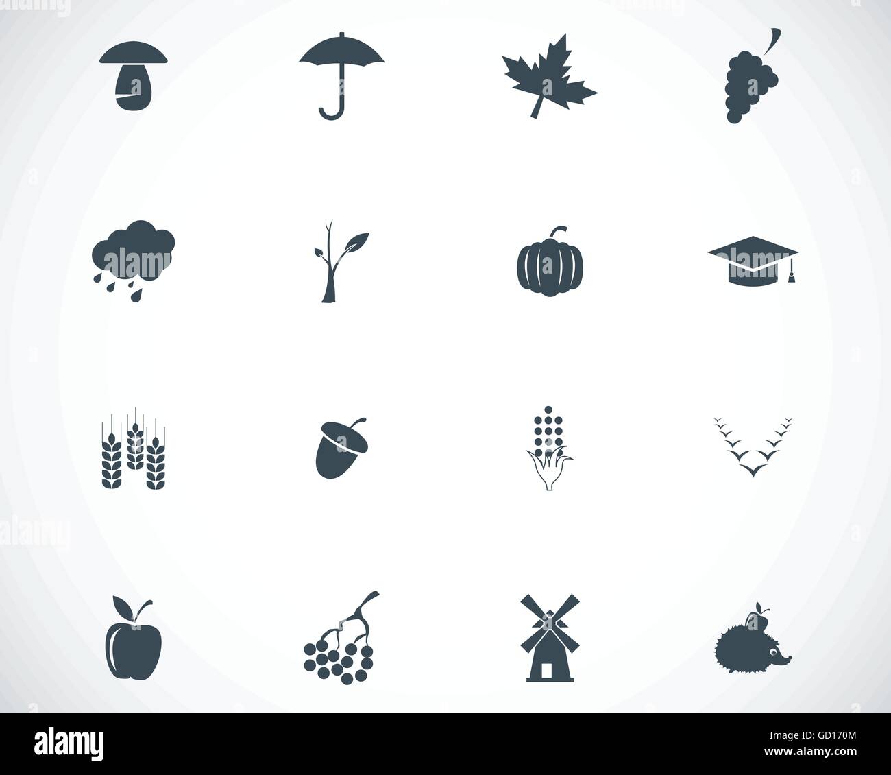 Vector black autumn icons set Stock Vector Image & Art - Alamy