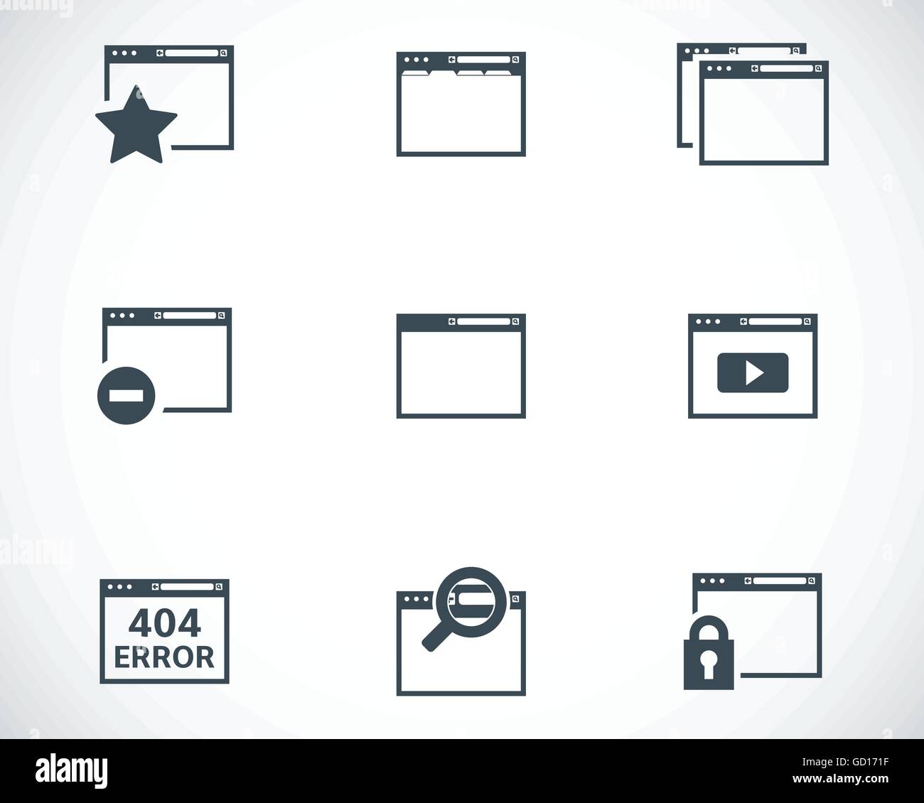 Vector black browser icons Stock Vector Image & Art - Alamy