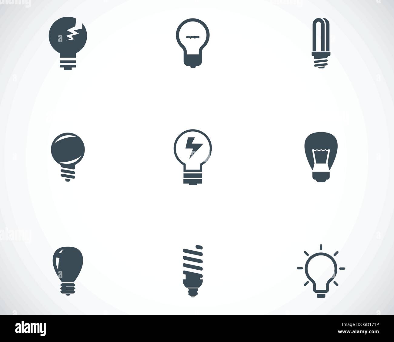 Vector black bulbs icons set Stock Vector Image & Art - Alamy