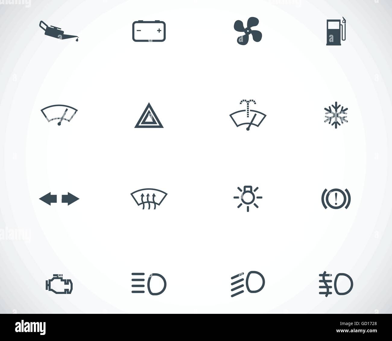 Dashboard warning lights Stock Vector Images - Alamy