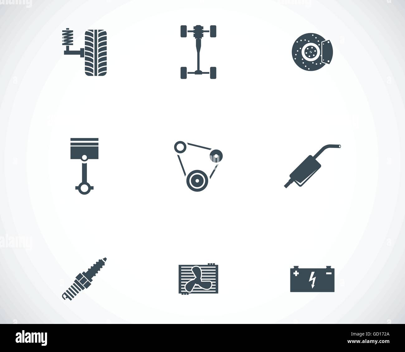 Vector black car parts icons set Stock Vector Image & Art - Alamy