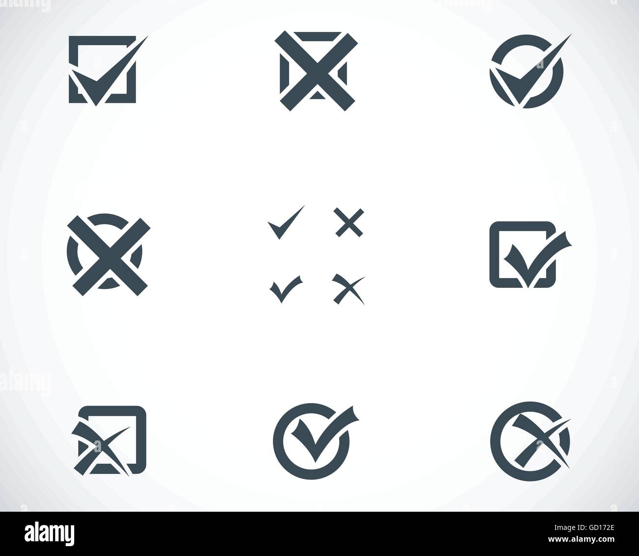 Vector black check marks icons set Stock Vector Image & Art - Alamy