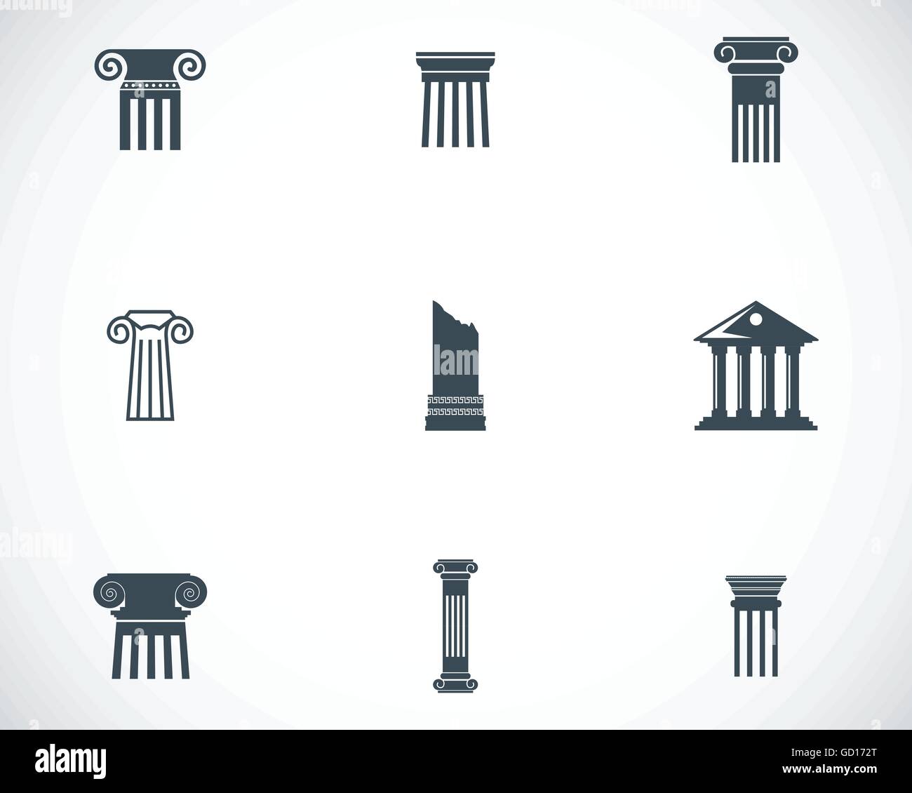 Vector black column icons set Stock Vector Image & Art - Alamy