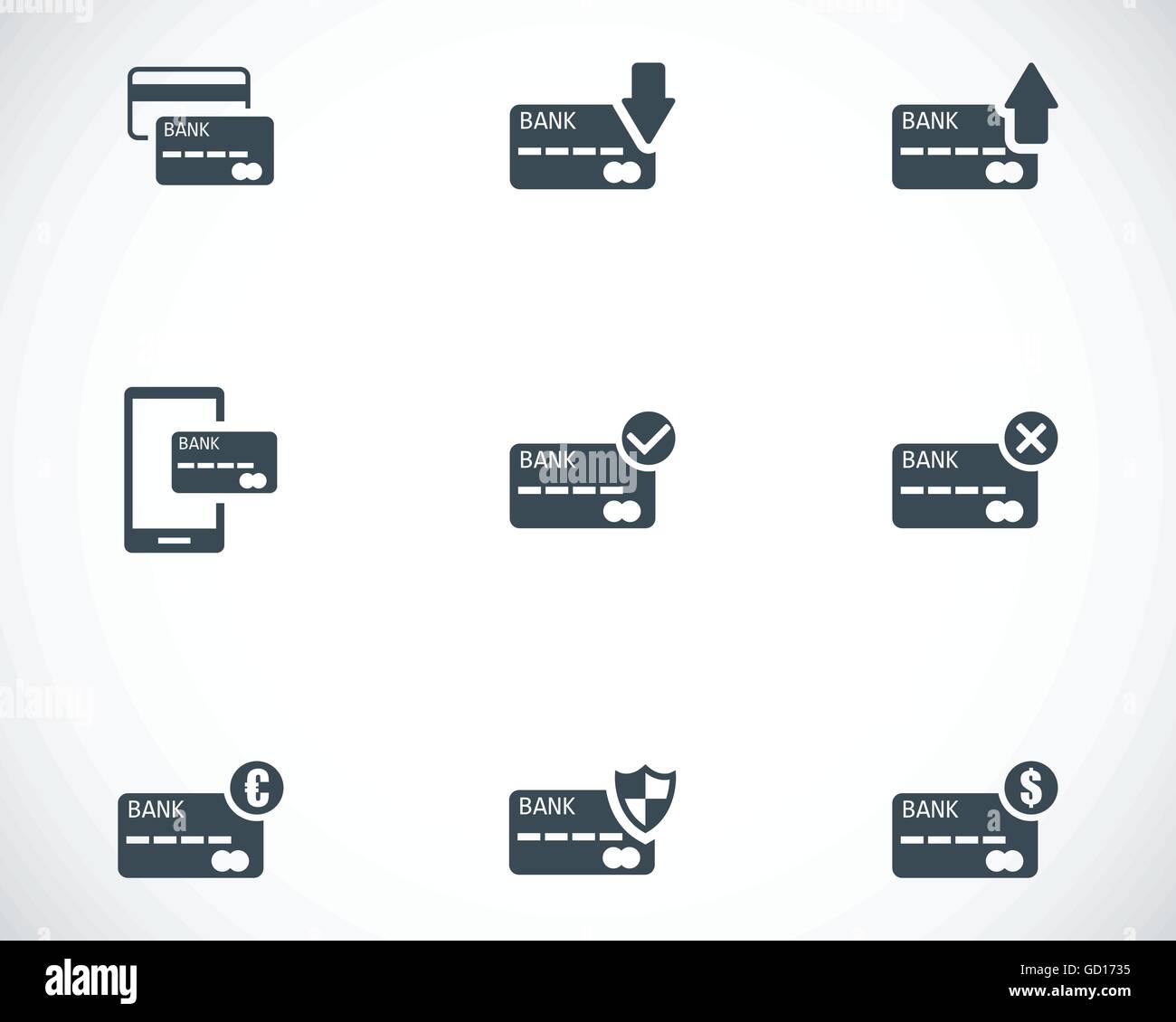 Icons credit debit cards hi-res stock photography and images - Alamy