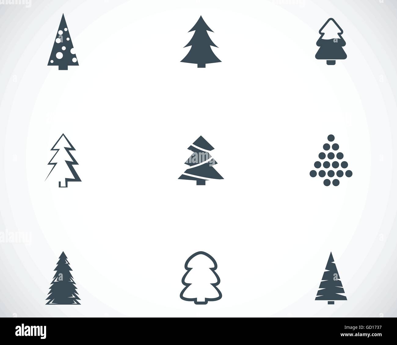 Vector black christmas tree icons set Stock Vector Image & Art - Alamy