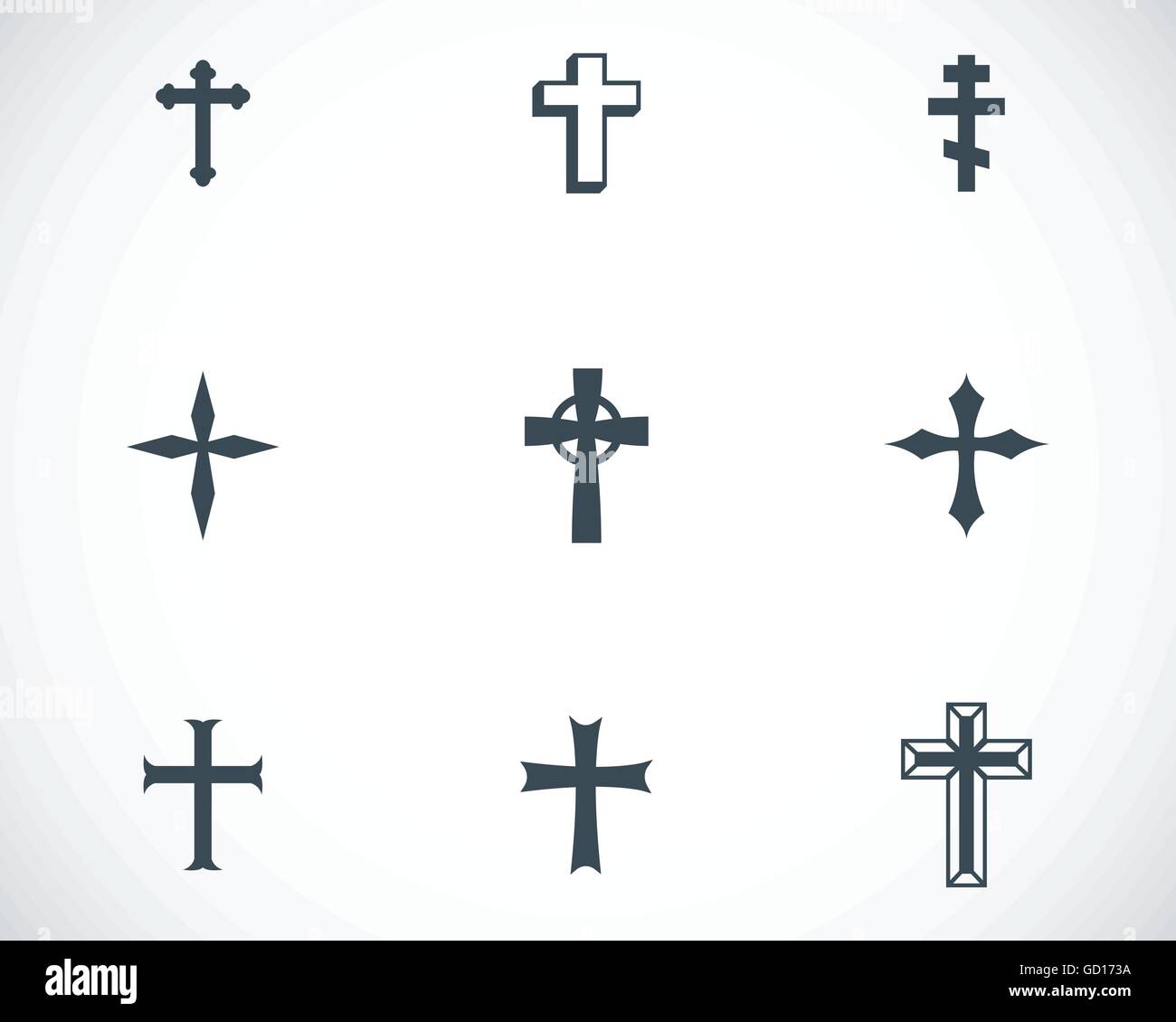 Crucifix icons set Stock Vector Images - Alamy
