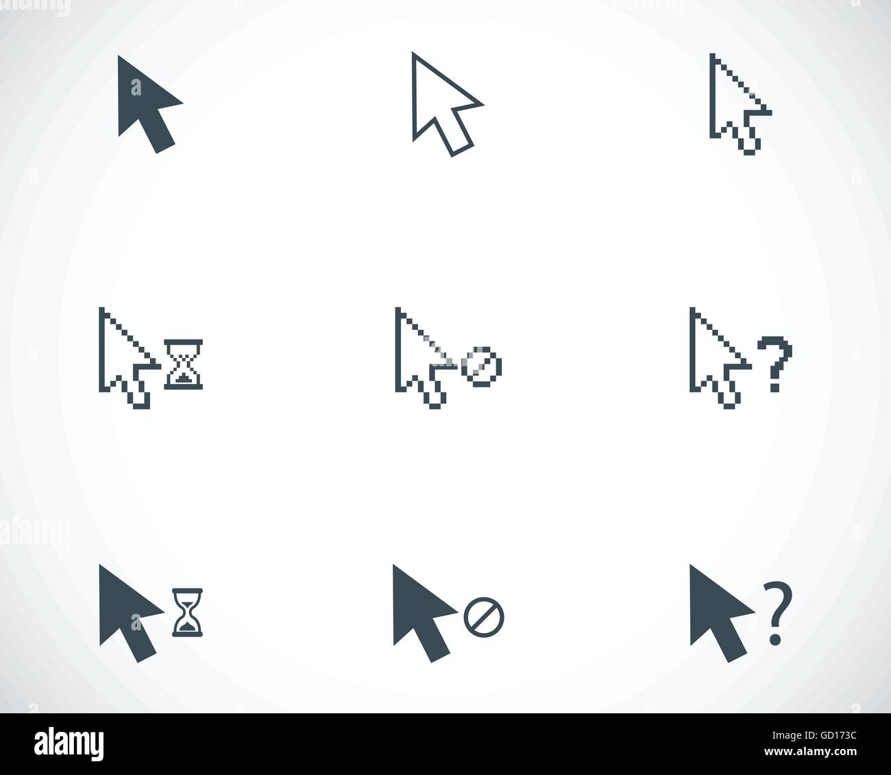 Vector black mouse cursor icons set Stock Vector Image & Art - Alamy