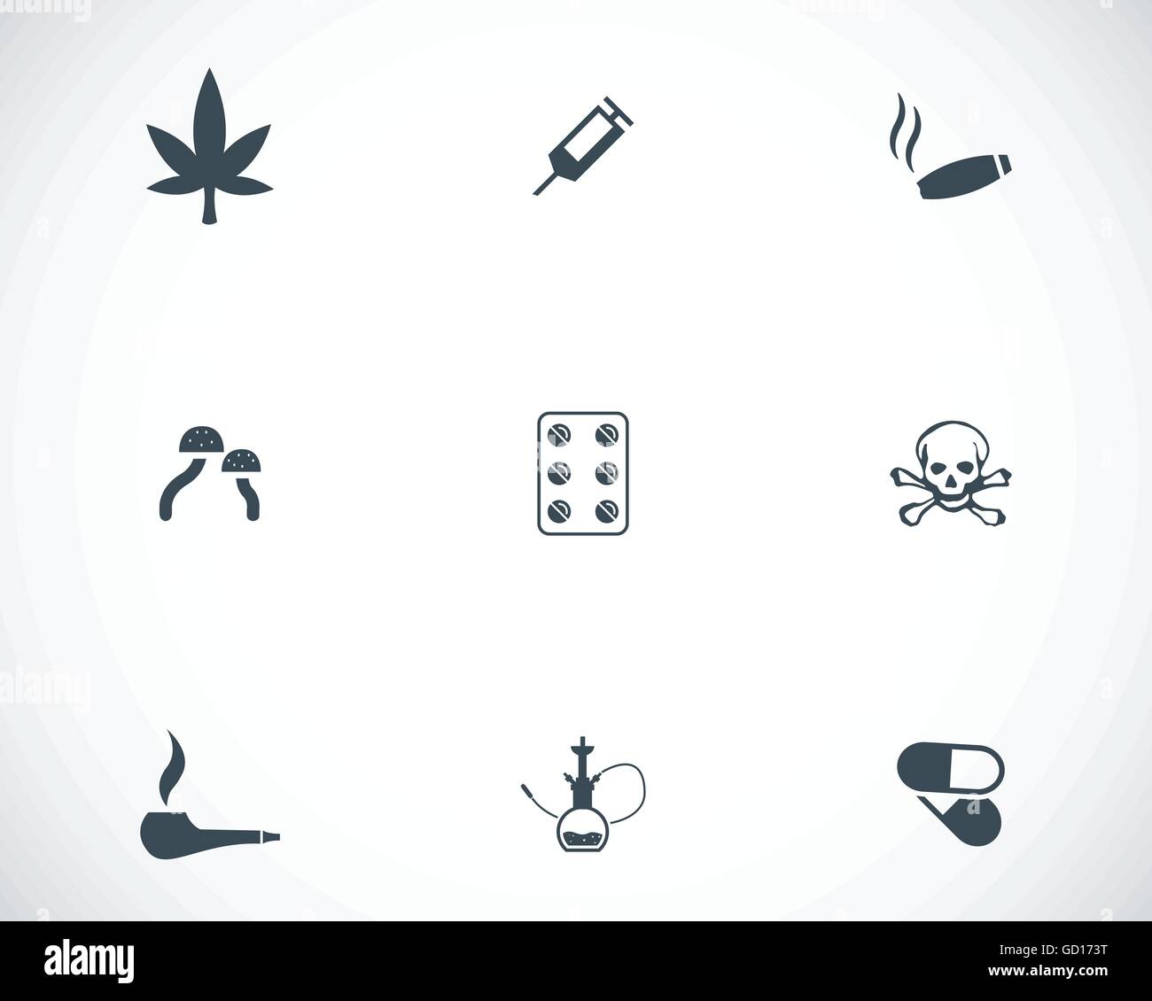 Vector Black Drugs Icons Set Stock Vector Image And Art Alamy 0845