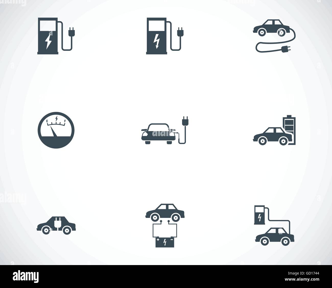 Vector black electric car icons set Stock Vector Image & Art - Alamy