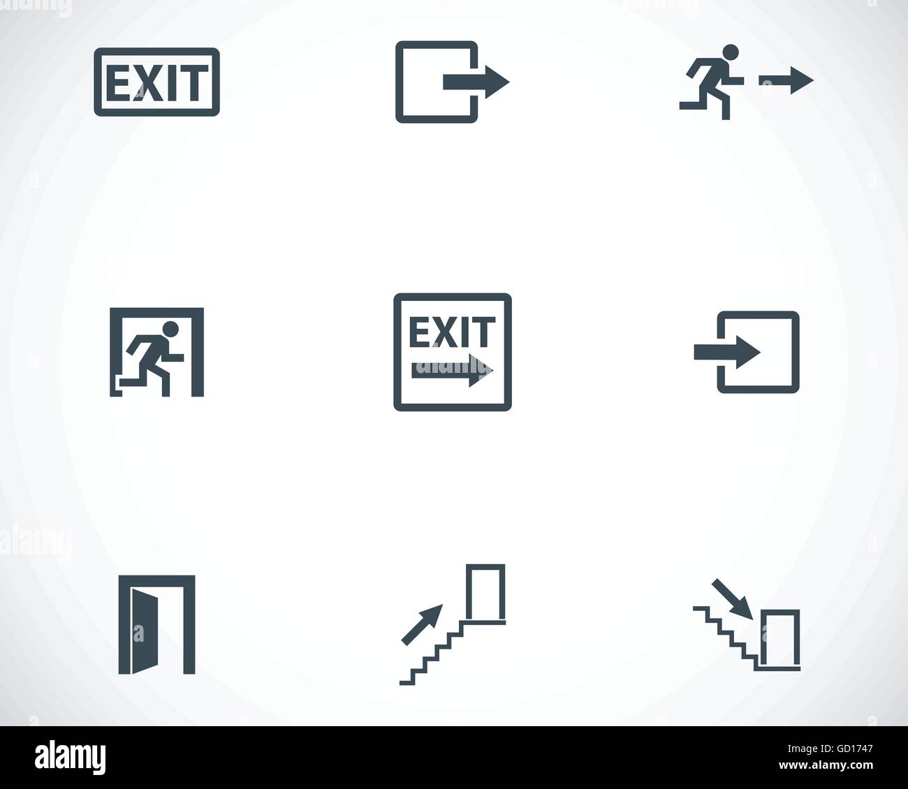 Vector black exit icons set Stock Vector Image & Art - Alamy