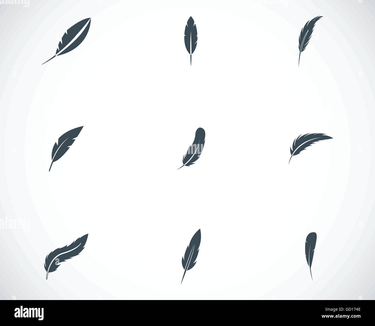 Icons white feathers Stock Vector Images - Alamy