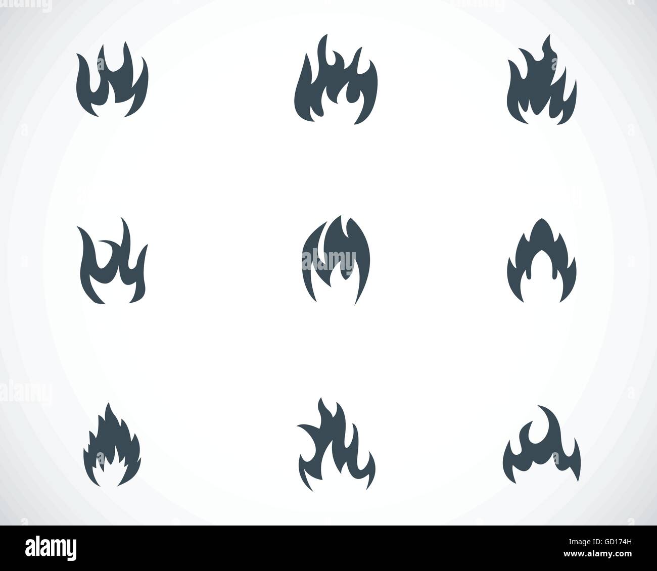 Vector black fire icons set Stock Vector Image & Art - Alamy