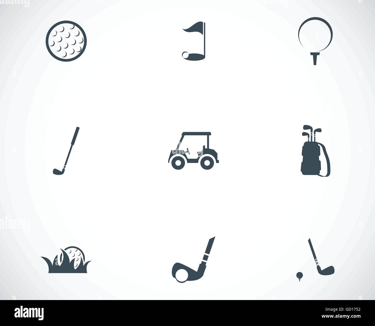 Vector black golf icons set Stock Vector Image & Art - Alamy