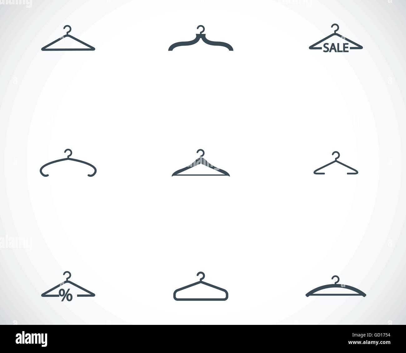 Vector black hanger icons set Stock Vector Image & Art - Alamy