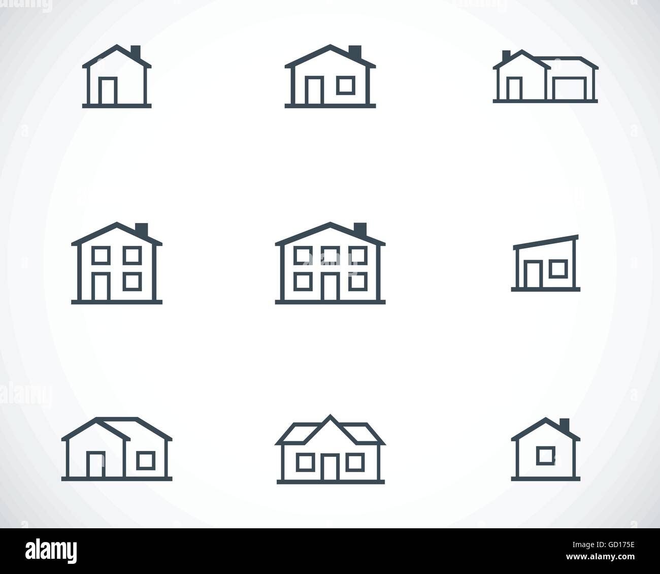Vector black houses icons set Stock Vector Image & Art - Alamy