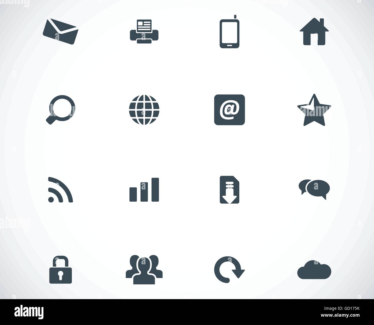 Vector black internet icons set Stock Vector Image & Art - Alamy