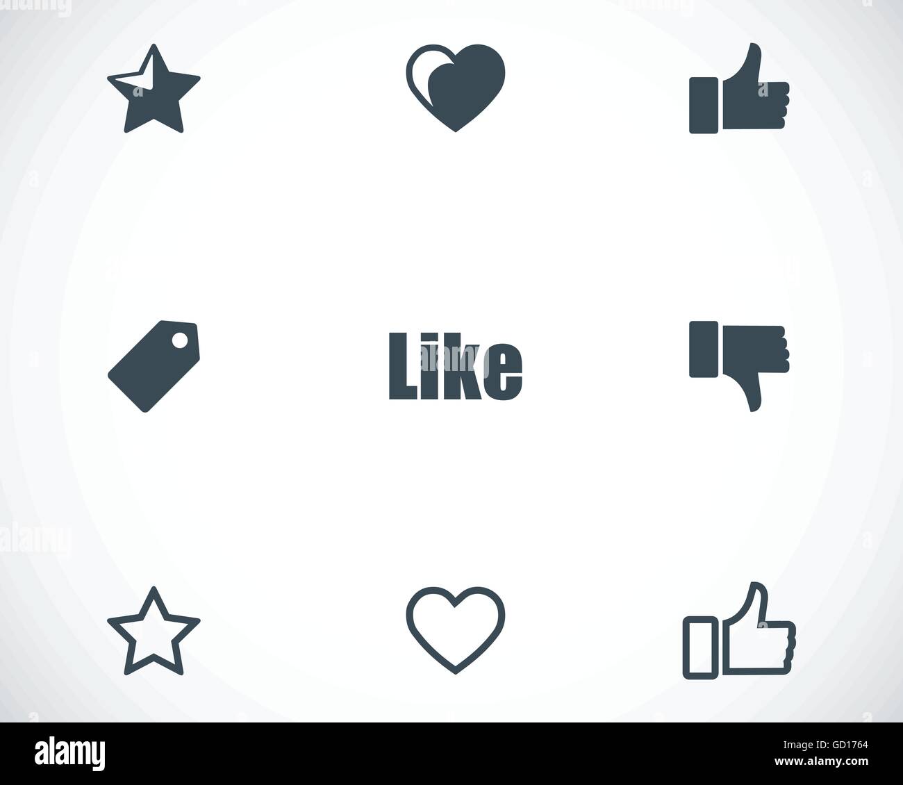 Vector black like icons set Stock Vector Image & Art - Alamy