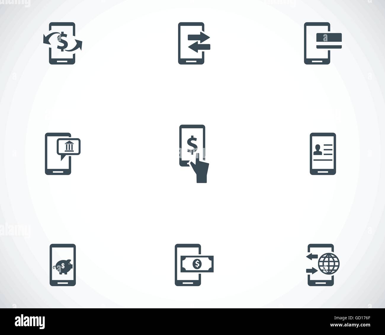 Mobile phone payment money Stock Vector Images - Alamy