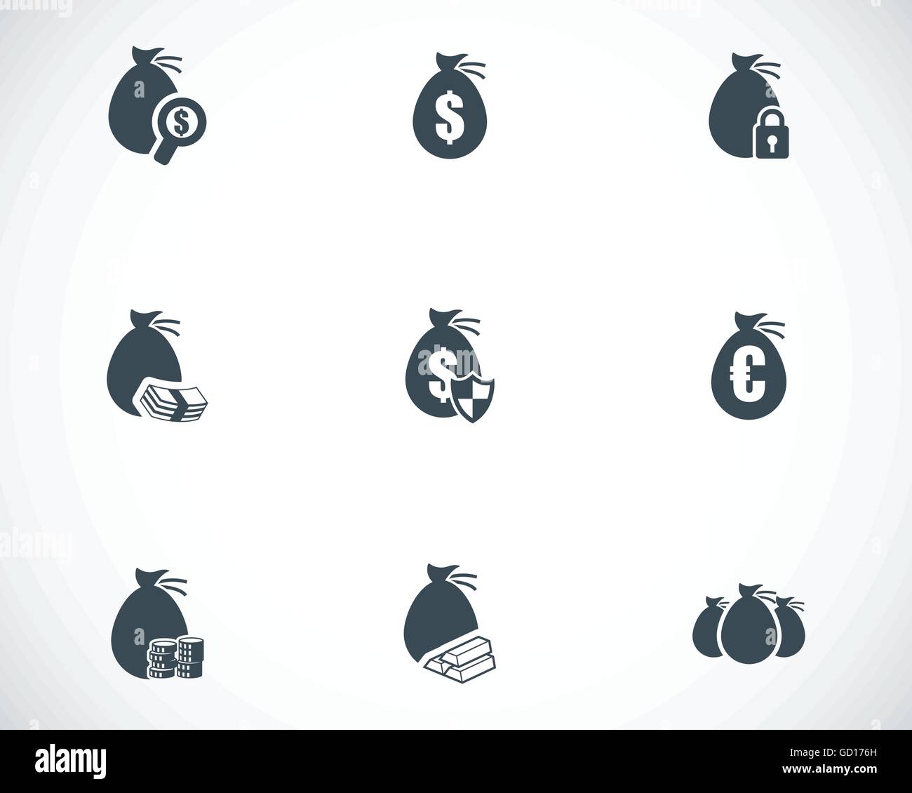 Vector black money icons set Stock Vector Image & Art - Alamy