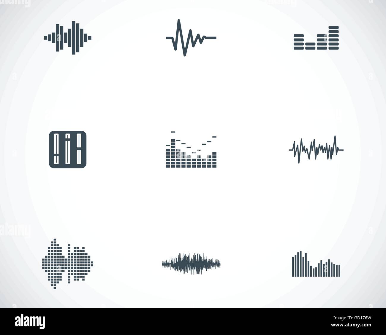 Vector black music soundwave icons set Stock Vector Image & Art - Alamy