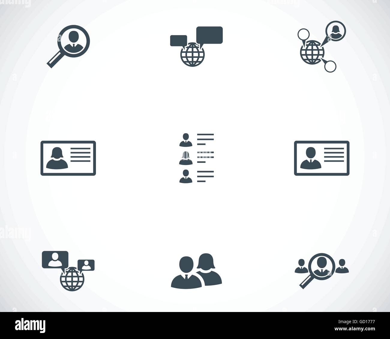 Vector black people search icons set Stock Vector Image & Art - Alamy