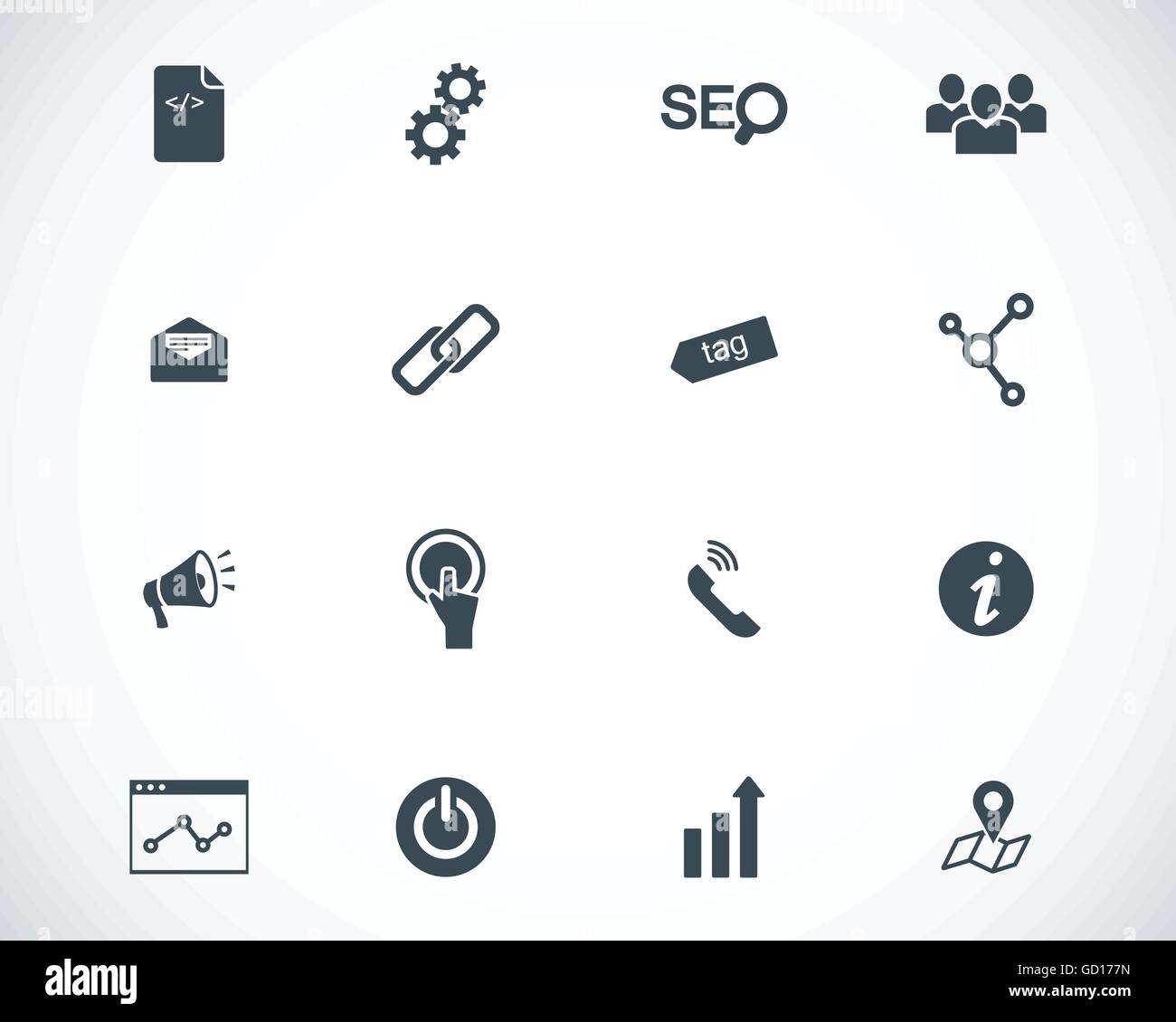 Vector black seo icons set Stock Vector Image & Art - Alamy