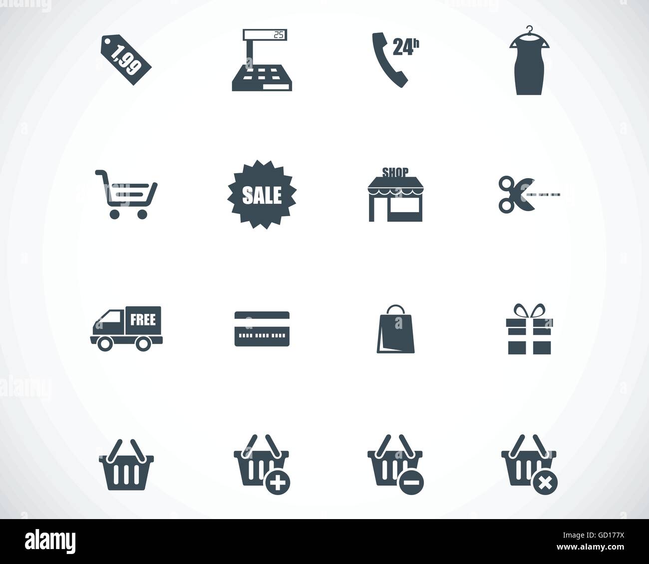 Vector black shopping icons set Stock Vector Image & Art - Alamy