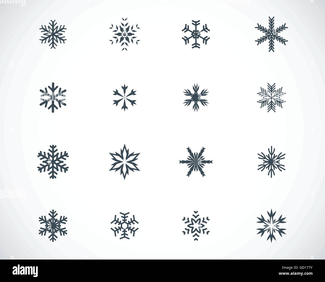 Vector black snowflake icons set Stock Vector Image & Art - Alamy