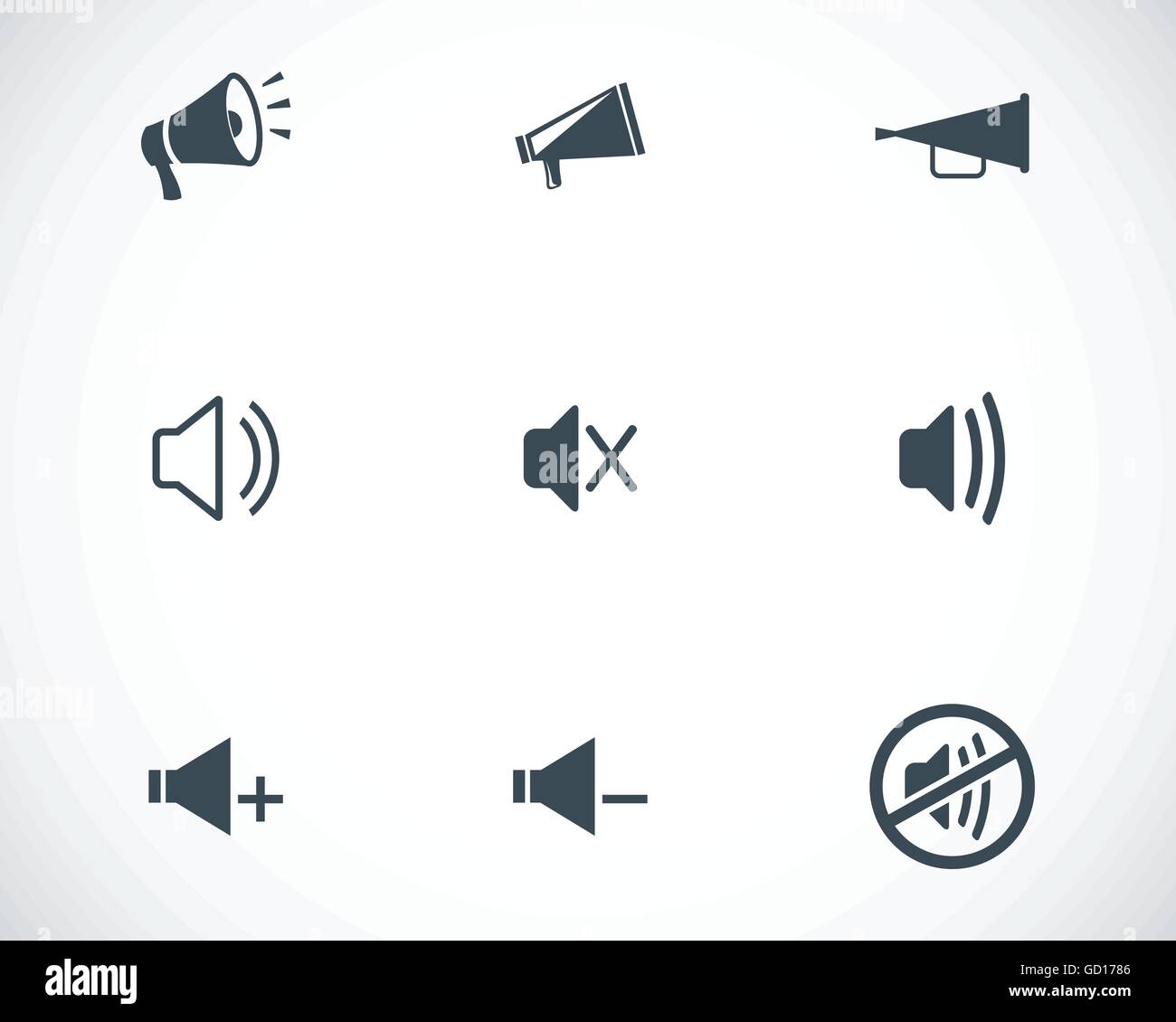 Vector black speaker icons set Stock Vector Image & Art - Alamy