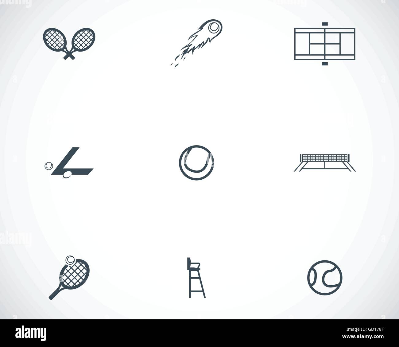 Vector black tennis icons set Stock Vector Image & Art - Alamy