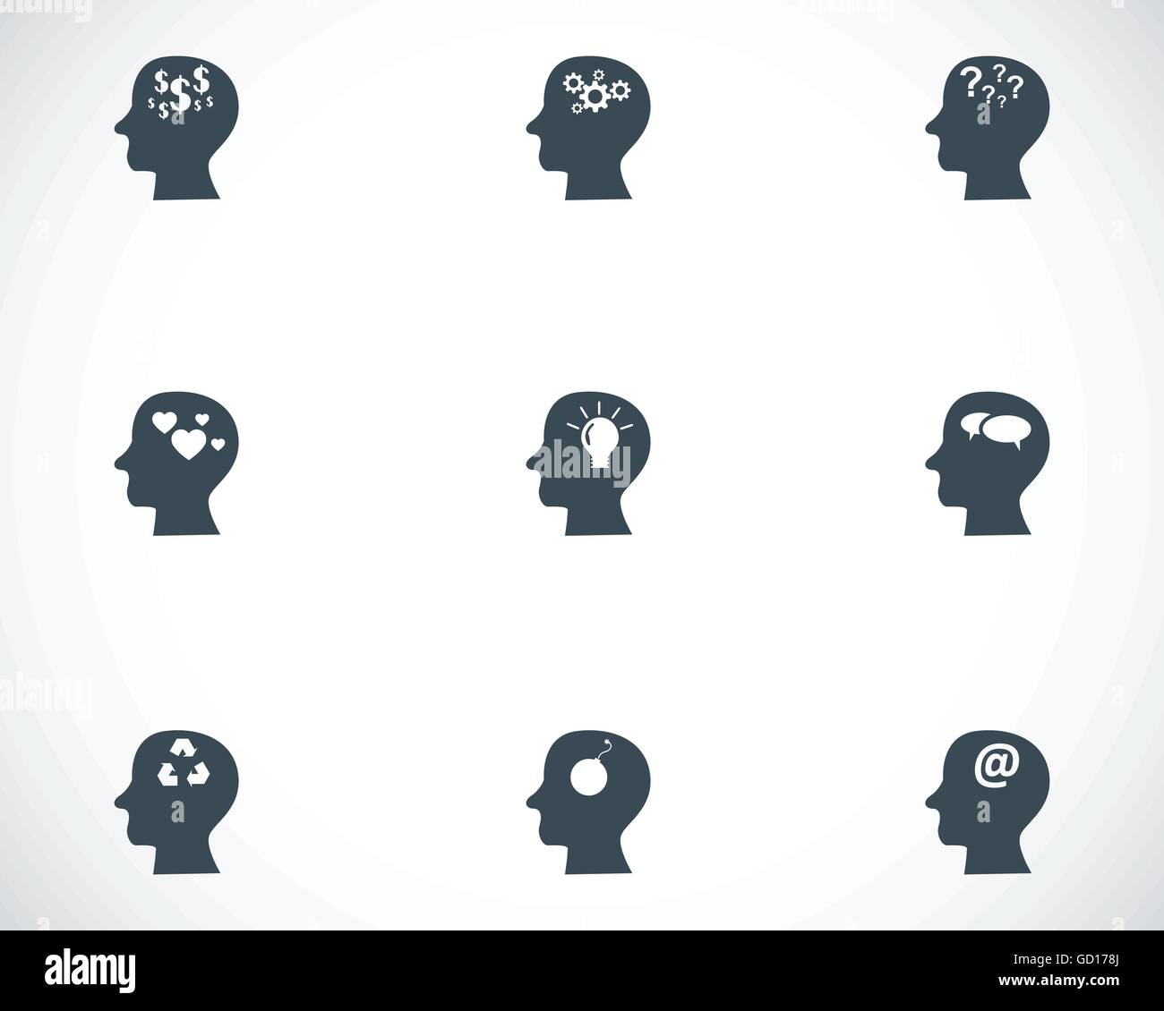 Thinking vector icon gears Stock Vector Images - Alamy