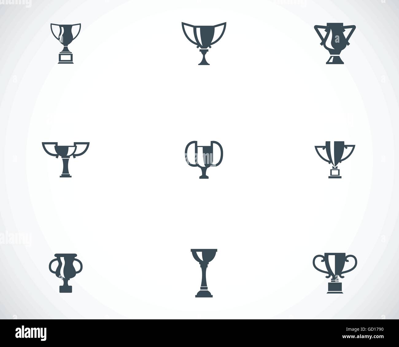 Vector black trophy icons set Stock Vector Image & Art - Alamy