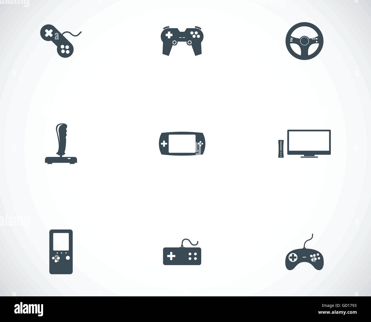 Vector black video game icons set Stock Vector Image & Art - Alamy