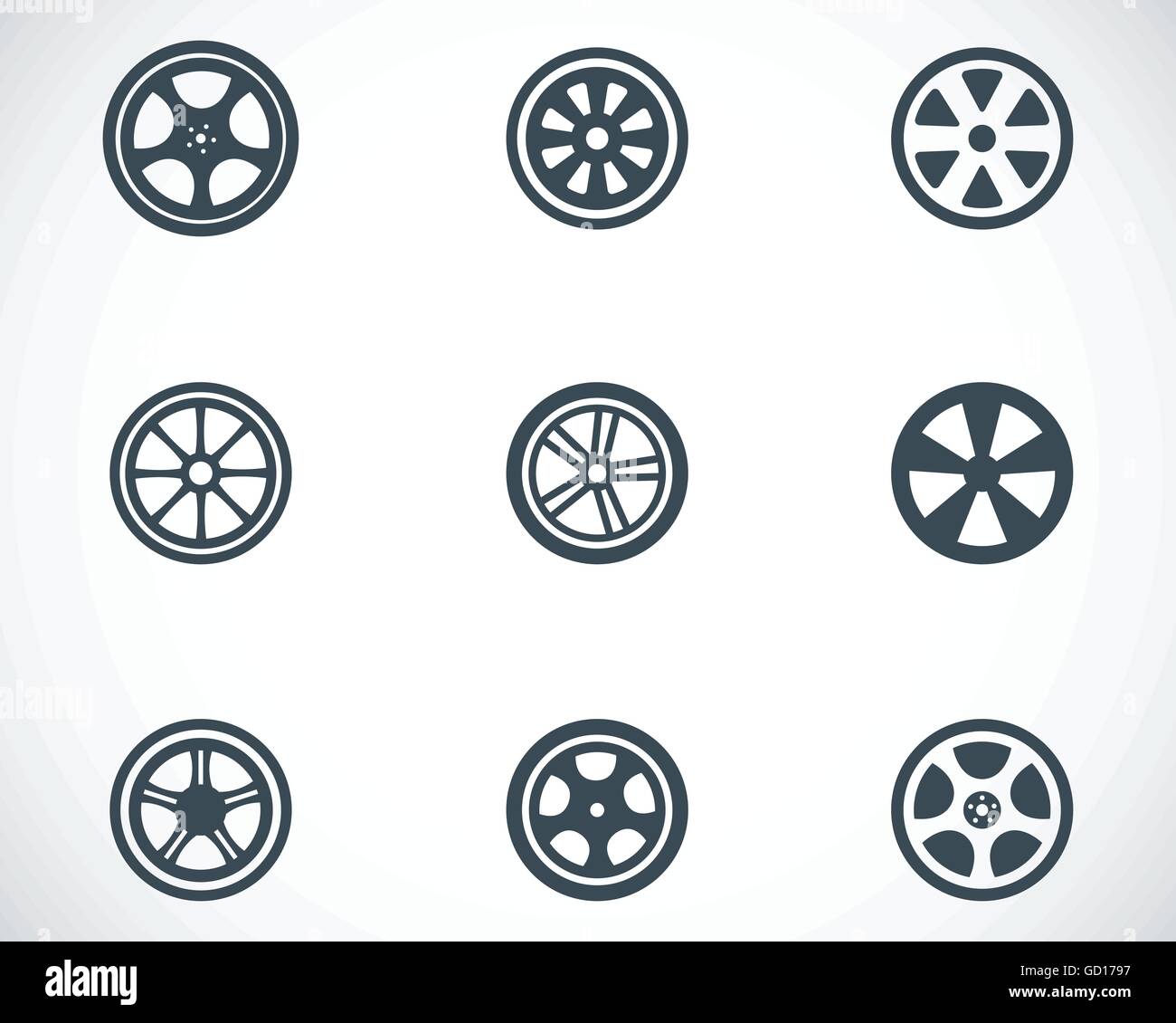 Car Alloy Wheels Vector Illustration Stock Vector Images - Alamy